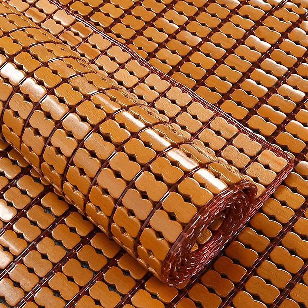 Insulation Mattress, Carbonised Mahjong Bamboo Mat, Summer Sleeping Mat for Single and Double Bed, Smooth Folding Cooler, Refreshing and Breathable Bedding,LxW-50x50cm/20x20in