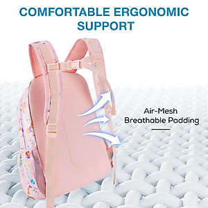 mommore Kids Backpack Set, Unicorn Backpack for Girls Lightweight Elementary Bookbag for Students School Backpack for Children with Chest Strap Water Resistant, 3pcs pink