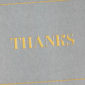 Hallmark Bulk Thank You Cards, 100 Blank Notes with Envelopes for Weddings, Graduation, Small Business (Gold and Gray)