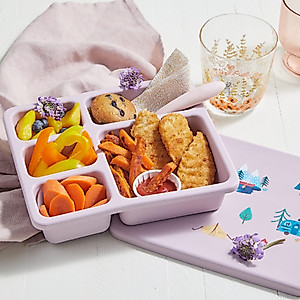 Austin Baby Co Leak-Proof Bento Lunch Box for Kids – Silicone Kids Lunch Container with 5 Leakproof Compartments – Food-Safe Materials, Sturdy, Dishwasher Safe, and BPA Free