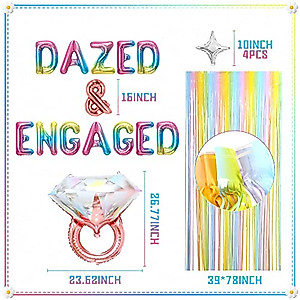 JeVenis Dazed and Engaged Bachelorette Decoration Dazed & Engaged Confused Banner Hippie Bachelorette Party Decoration Retro Bachelorette Party Banner