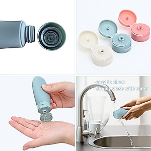 12 Pack Tsa approved travel bottles-Travel size toiletries containers-Refillable cosmetic containers-2oz 3oz Travel bottles tsa approved-Travel containers for toiletries leak proof (BPA Free)