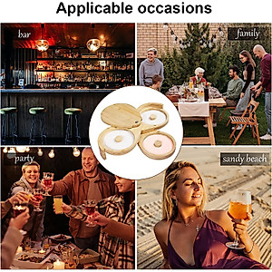 Margarita Salt Rimmer Set, Bamboo 3 Tier Bar Glass Rimmer for Margaritas and Cocktails, Bloody Marys, Suitable for Party, Bar, Home Bar, Restaurant, Bar Accessories Supplies