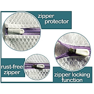 Set of 4 Laundry Wash Bags by Nilu, Honeycomb Mesh, Reusable Heavy Duty Wash Bags with Premium Zipper Lock, Mesh Bag for Lingerie, Clothes, Jeans, Bath Towels, Socks, Travel Storage Organize Bag