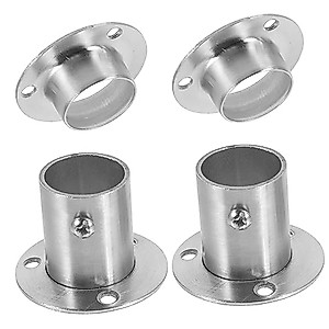 Alipis 8 Pcs Shower Curtain Rod Base Closet Pole Fasteners Closet Pole Support Wardrobe Pipe Holder Shower Bar for Curtain Boom Stand Round Curtain Rods Home Supply Towel Rod Socket Towel