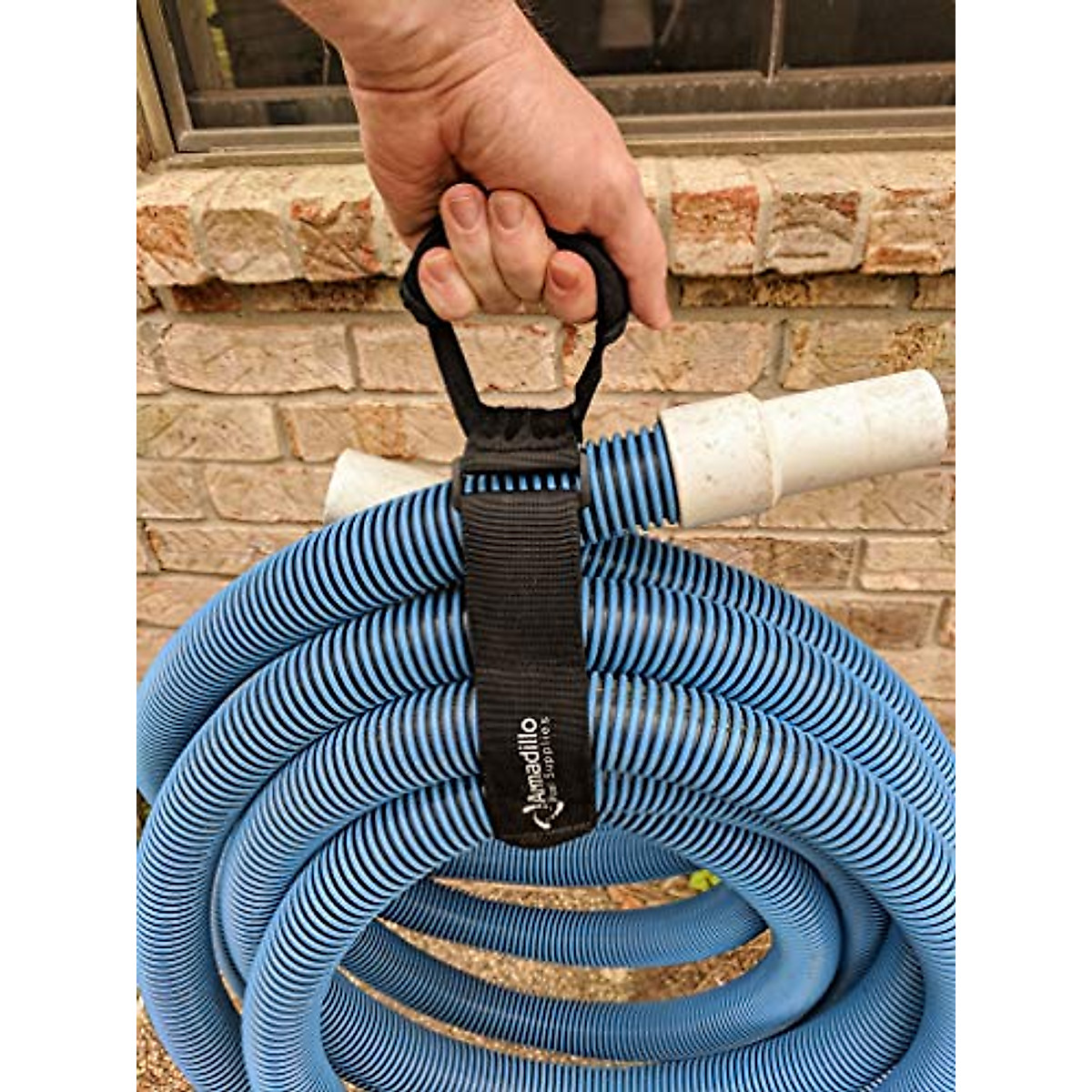 Heavy Duty Cinch Strap for Pool Vacuum Hose, Pool Noodles, Garden Hose and Other Large Outdoor Items. Stores and organizes Equipment, and Includes Handle for Hanging and Carrying (2, 30")