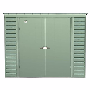 Arrow Select 8' x 4' Outdoor Lockable Steel Storage Shed Building, Sage Green