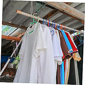 CAXUSD Clothes Pole Adjustable Curtain Rods Outdoor Clothesline Heavy Duty Tension Rod Home Clothesline Rod Hanger Reach Pole Curtain Pull Alloy Silver Simple Pole for Clothes Light Shot