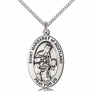 Sterling Silver St. Margaret of Scotland Pendant