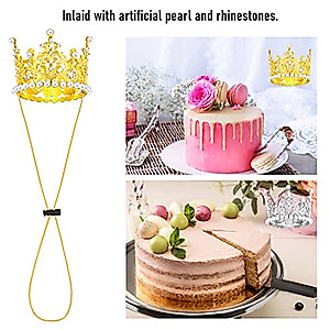 2 PCS Crown Hat for Dogs Cat Crown Headband Pets Crown Birthday Hat Dog Birthday Party Supplies Decoration Dog Rhinestone Faux Pearl Crown for Pets Costume Hair Accessories
