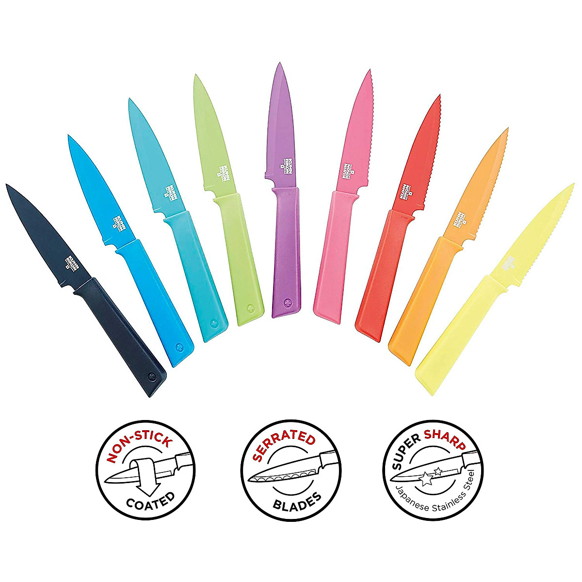 Kuhn Rikon "Colori+" Serrated Bulk Paring Knife, Green