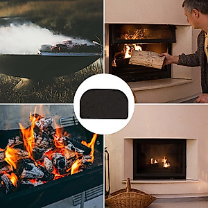 NQEUEPN Fireplace Mat, 42x24 Inch Hearth Pad Half Round Fire Flame Resistant Floor Covering Protection Heat Proof Grill Mat for Wood Stove Indoor Outdoor (Black)