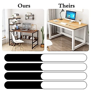 ALISENED Computer Desk with 4-Tier Storage Shelves, 43.3 inch Modern Large Office Desk Computer Table Studying Writing Desk Workstation with Bookshelf and Tower Shelf for Home Office