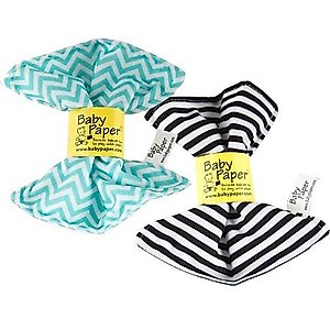Baby Paper – 2 Pack of Crinkly, Sensory Toys, Black & White Stripe, Turquoise Zig Zag