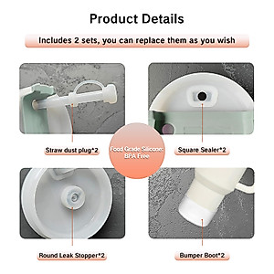 UMUST 8Pcs for Stanley Cup Accessories, Silicone Spill Proof Stopper,Straw Cover,Cup Bottom Bumper for Stanley Tumbler Accessory，Silicone Boot Sleeve for Stanley Cup1.0 40 30 oz (Clear *8)