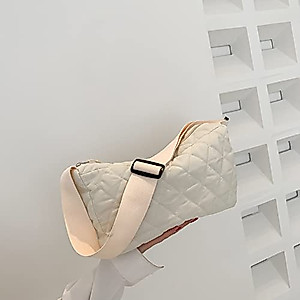 Lushandy Quilted Shoulder Bags Women Crossbody Bag Tote Handbags Fashion Nylon Solid Color Autumn Winter