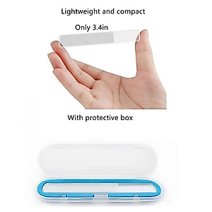 (Mini) Glass Nail Files - Crystal Nail File for Natural Nails, Filing Board for Professional Fingernail Care w/CaseSuitable, for All Ages, Best Gifts for Ladies and Girls
