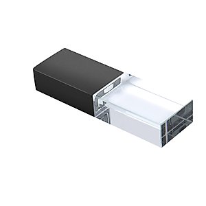 32GB USB 2.0 Flash Drive Novelty Crystal LED Light Glass Transparent Rectangle Shape Pen Drive Thumb Drive Memory Stick Memoria USB Pendrive Wedding Gift