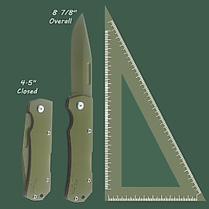 JIN Alpha G10 Kids Friendly Knife Toy Knives Fake DIY Knife Kit Dull Blade Safety Knife for Child, OD Green G10 Blade & Handle
