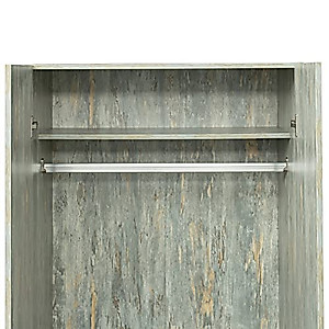 Holaki Wardrobe Closet with 2 Doors and Hanging Rod,Tall Wardrobe Storage Cabinet for Hanging Clothes,Wardrobe Armoire Modern Wardrobe Cabinet for Bedrooms (Grey)