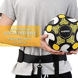 Kabibin Soccer Ball/Volleyball Training Equipment, Solo Soccer Kick Trainer for Kids Adults, Soccer Practice Aid Bungee Waist Belt (Yellow)