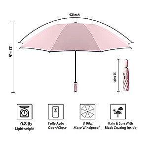 BAODINI Travel UV Umbrella for Sun Protection-Small Folding Umbrella Compact for Women and Girls