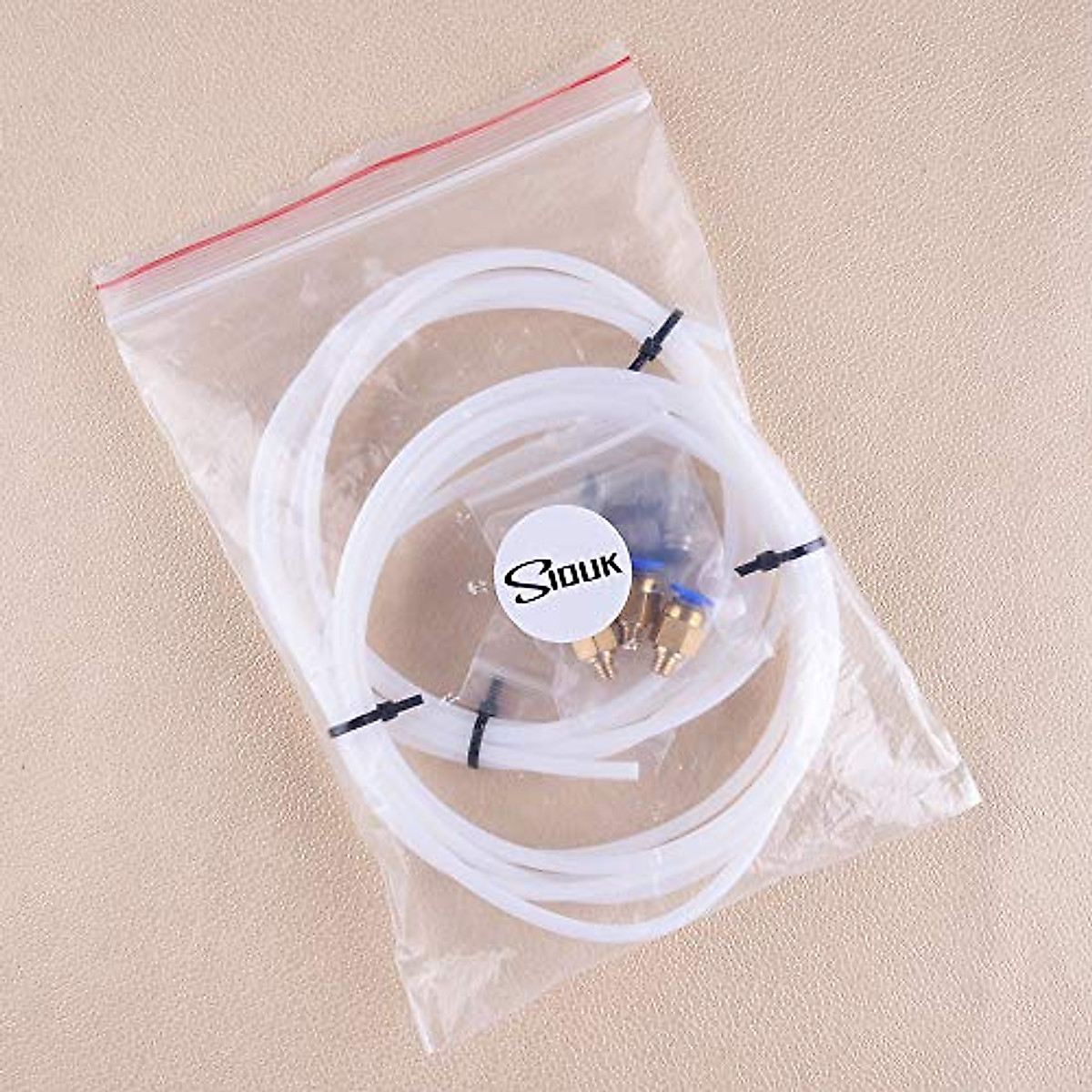 SIQUK 2 Pcs PTFE Teflon Tube (2M) 4 Pcs PC4-M6 Quick Fitting 4 Pcs PC4-M10 Straight Pneumatic Fitting Push to Connect for 3D Printer 1.75mm Filament