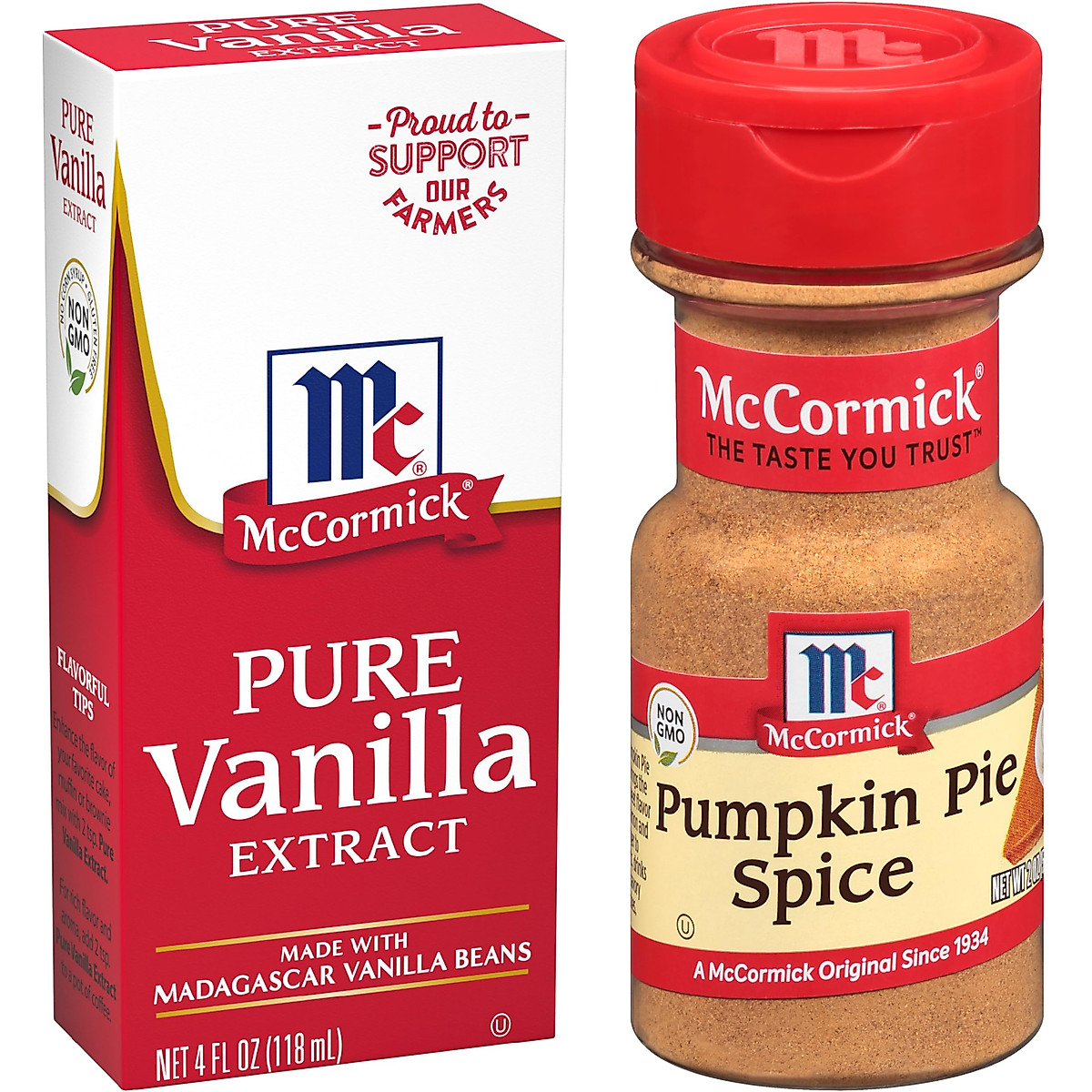McCormick Pure Vanilla Extract and Pumpkin Pie Spice Bundle, 6 oz