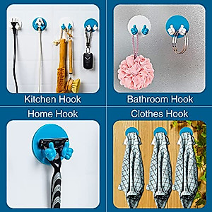 ASWANKA Utility Wall Hooks, Plug Storage Hooks, Damage Free Adhesive Wall Hooks for Hanging, Wall Hangers Without Nails for Hanging in Living Spaces, Kitchen, Bathroom, 6pcs Mixed