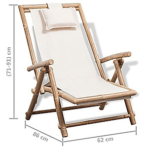 Youuihom Outdoor Deck Chair Outdoor Conversation Set Lawn Furniture Patio Garden Chairs Suitable for Patio, Lawn, Porch, Garden, Backyard, Poolside 24.4" x 33.9" x 35.8" Bamboo