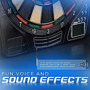 Franklin Sports Electronic Dart Board Sets - Soft Tip Electric Dartboard With Digital Scoreboard - (6) Darts Included, 15"