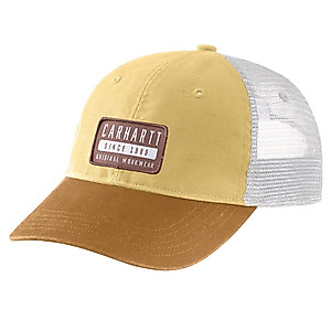 Carhartt Women's 105248 Women's Canvas Mesh Back Workwear Patch Cap - One Size Fits All - Pale Sun