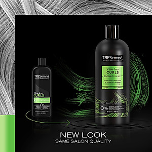 TRESemmé Flawless Curls Shampoo and Conditioner Set, Curly Hair Products with Coconut Oil Leaves Curls Defined, Sulfate Free, Frizz Free, 28 Fl Oz Ea