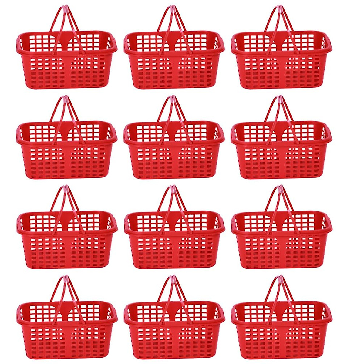 Cabilock 20pcs Small Fruit Basket Strawberry Cherry Basket Plastic Handle Basket Container Red Mini Shopping Basket Kids Adult Fruit Picking Basket 23. 5x17x11cm Random Patterns