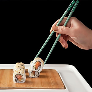 Chopsticks Reusable Dishwasher Safe, AYFDISHS 5 Pairs 9.45 Inches Lightweight Fiberglass Chopstick, Japanese Chinese Sakura Chopstick, Non-slip Chop Sticks, Multicolor