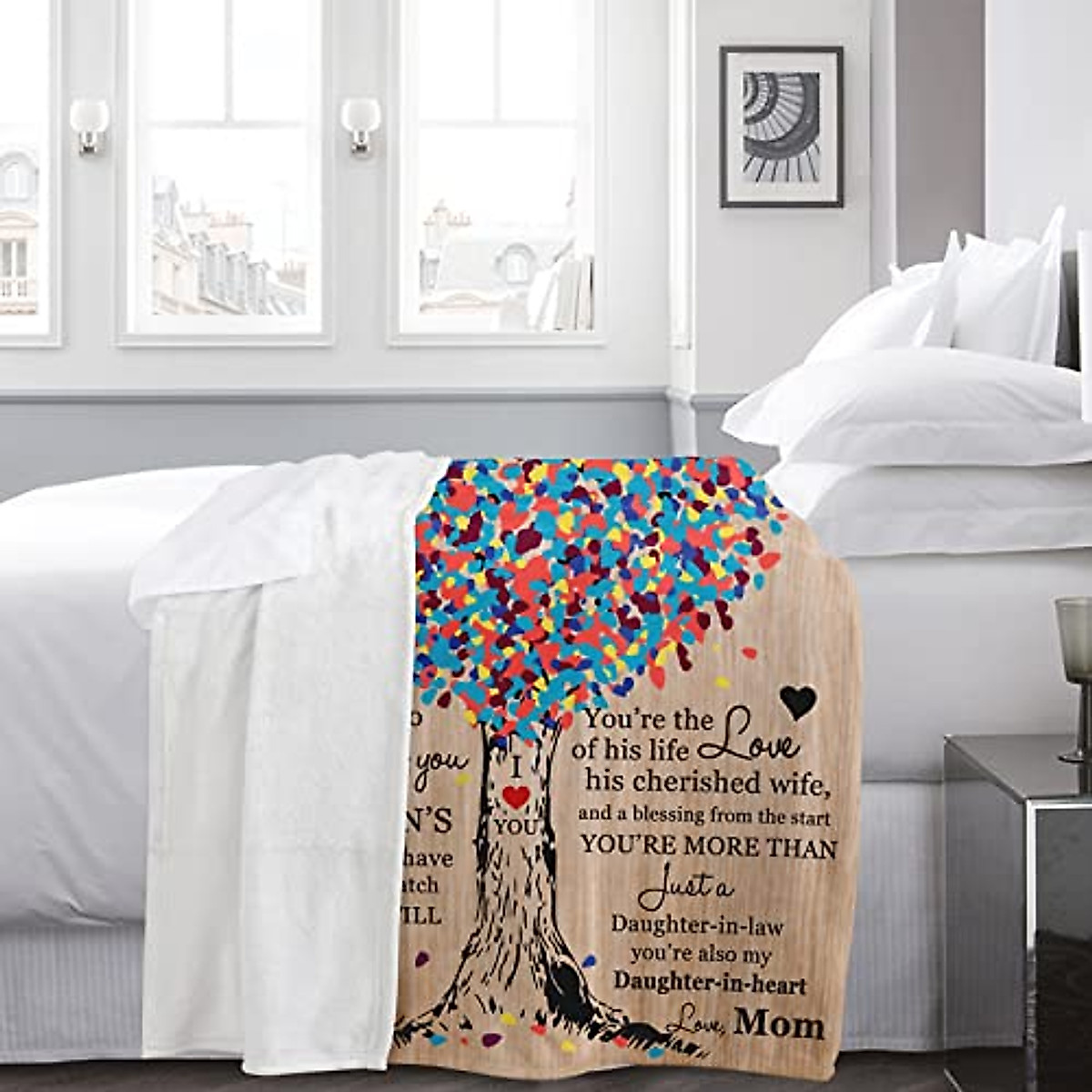 Daughter in Law Gifts from Mother in Law, Birthday for Daughter in Law- Future Daughter in Law Throw Blankets Gifts Wedding Christmas Happy Birthday Presents (60"x50")