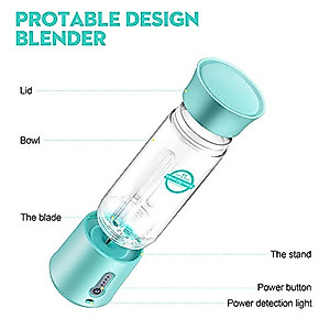 Portable Blender 16.9 Oz Personal Size Blender, Juicer Cup for Juice, Crushed Ice, Smoothies and Shakes, 4000mAh USB Rechargeable with Six Blades, Mini Blender for Sports Travel, Gym and Outdoors