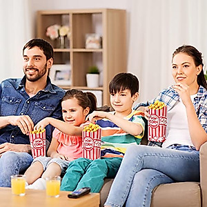 300 Pieces Paper Popcorn Bags 1 Oz Popcorn Container Red and White Concession Stand Supplies Movie Theme Party Supplies Popcorn Holder