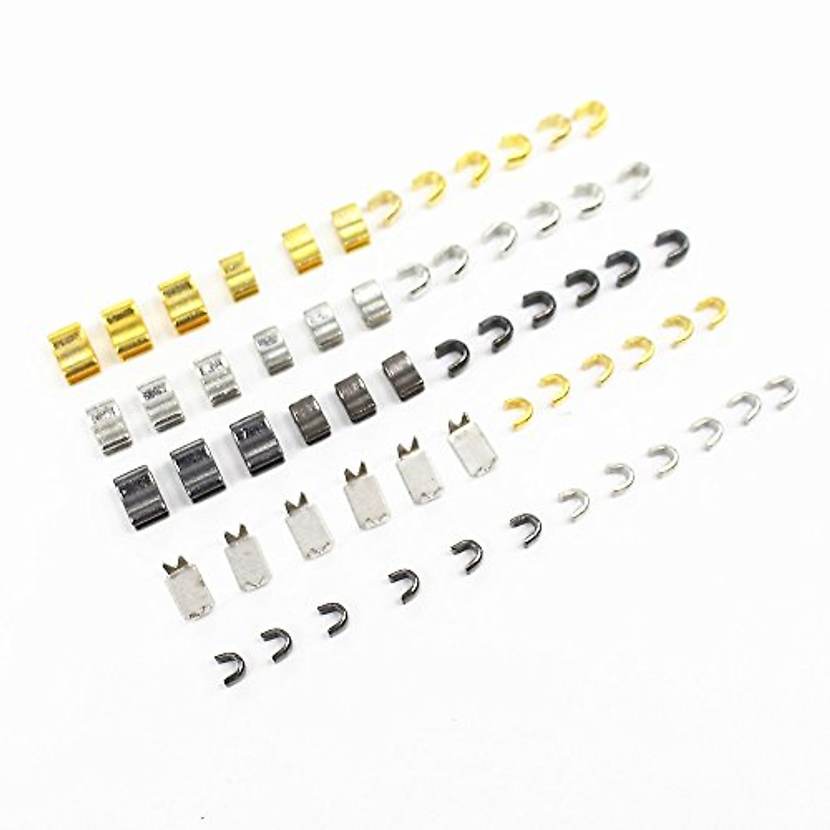 Meillia 55 Pieces #3 and #5 Zipper Bottom Stops and Top Stops Zipper Stops in Gold, Silver and Gunmetal