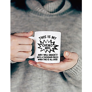 ZomefinKiu This is My Chemo Mug 11 Ounce Ceramic, Inspiration Chemo Pocket Hug, Chemo Patient Gift, Comforting Gifts for Cancer Patients, Thoughtful Gift for Chemo Patient Going Through Chemotherapy