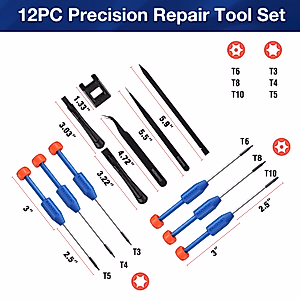 WORKPRO 12 in 1 Torx Screwdriver Set & WORKPRO 2-Piece 6" Mini Needle Nose Pliers Set
