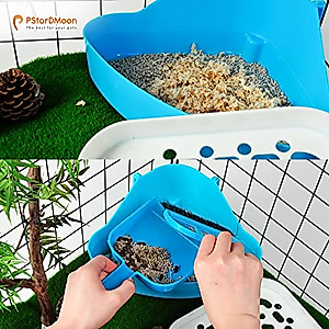 Triangle Rabbit Litter Box Bunny Potty Training Corner Small Animal Toilet Litter Box Pet Toilet Bedding Pee Pan Tray for Baby Rabbit,Guinea Pigs,Chinchillas,Ferrets (Blue)