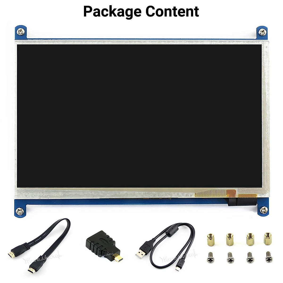 waveshare 7inch Capacitive Touch Screen LCD Compatible with Raspberry Pi 4B/3B+/3A+/2B/B+/A+/Zero/Zero W/WH/Zero 2W CM3+/4 800×480 Resolution HDMI Low Power Consumption Supports Windows