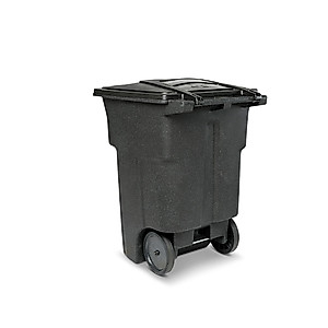 Toter 2-Wheel Trash Can with Lid - Blackstone, 96-Gallon, Model# ANA96-00BKS