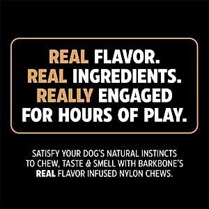 Pet Qwerks Wishbone BarkBone - Nylon Chew Toy for Aggressive Chewers - Bacon Flavor - 8.25"