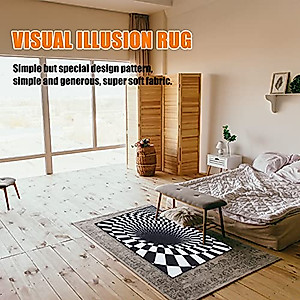 Operitacx Optical Illusion Rug 3D Area Rug Floor Mat Anti-Skid Doormat Carpet for Living Dinning Room Bedroom Kitchen
