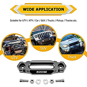 WeiSen ATV 4 7/8" Aluminum Winch Fairlead for 2000-3500 LBs, Synthetic Rope Hawse Fairlead 124MM for ATV Winches