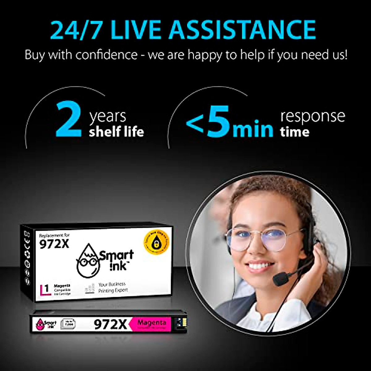 Smart Ink Compatible Ink Cartridge Replacement for HP 972X 972 X (Magenta) to use with PageWide Pro 477dw 577dw 452dw 477dn 452dn 577z 552dw P55250dw Printers