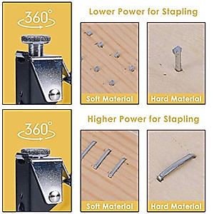 Upholstery Staple Gun Heavy Duty, YEAHOME 4-in-1 Stapler Gun with 4000 Staples, Manual Brad Nailer Power Adjustment Stapler Gun for Wood, Crafts, Carpentry, Decoration DIY