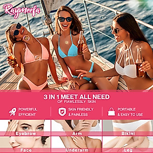 Raymeefa Rechargeable Facial Hair Removal for Women,Electric Shaver for Women Facial Hair Chin Neck Legs Bikini-line,Painless Face Electric Razor,Portable Eyebrow Trimmer Bikini Trimmer for Women